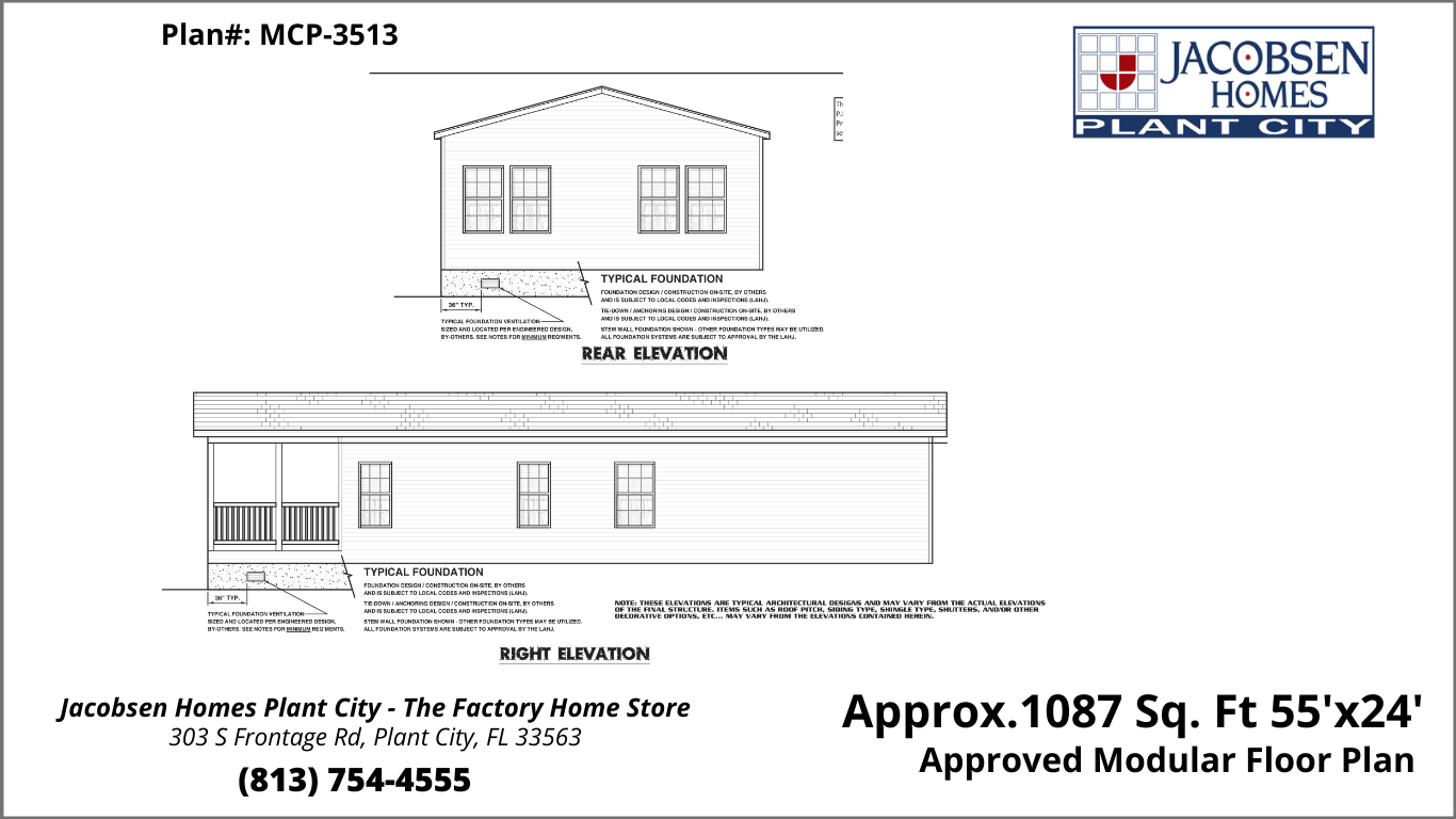 MCP-3513 Modular Home Floor Plan - Jacobsen Mobile Homes - Plant City